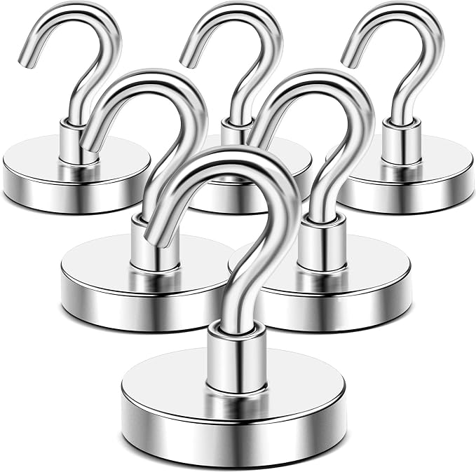 Amazon.com: DIYMAG 6 Packs Magnetic Hooks,170 Lb Heavy Duty Neodymium ...