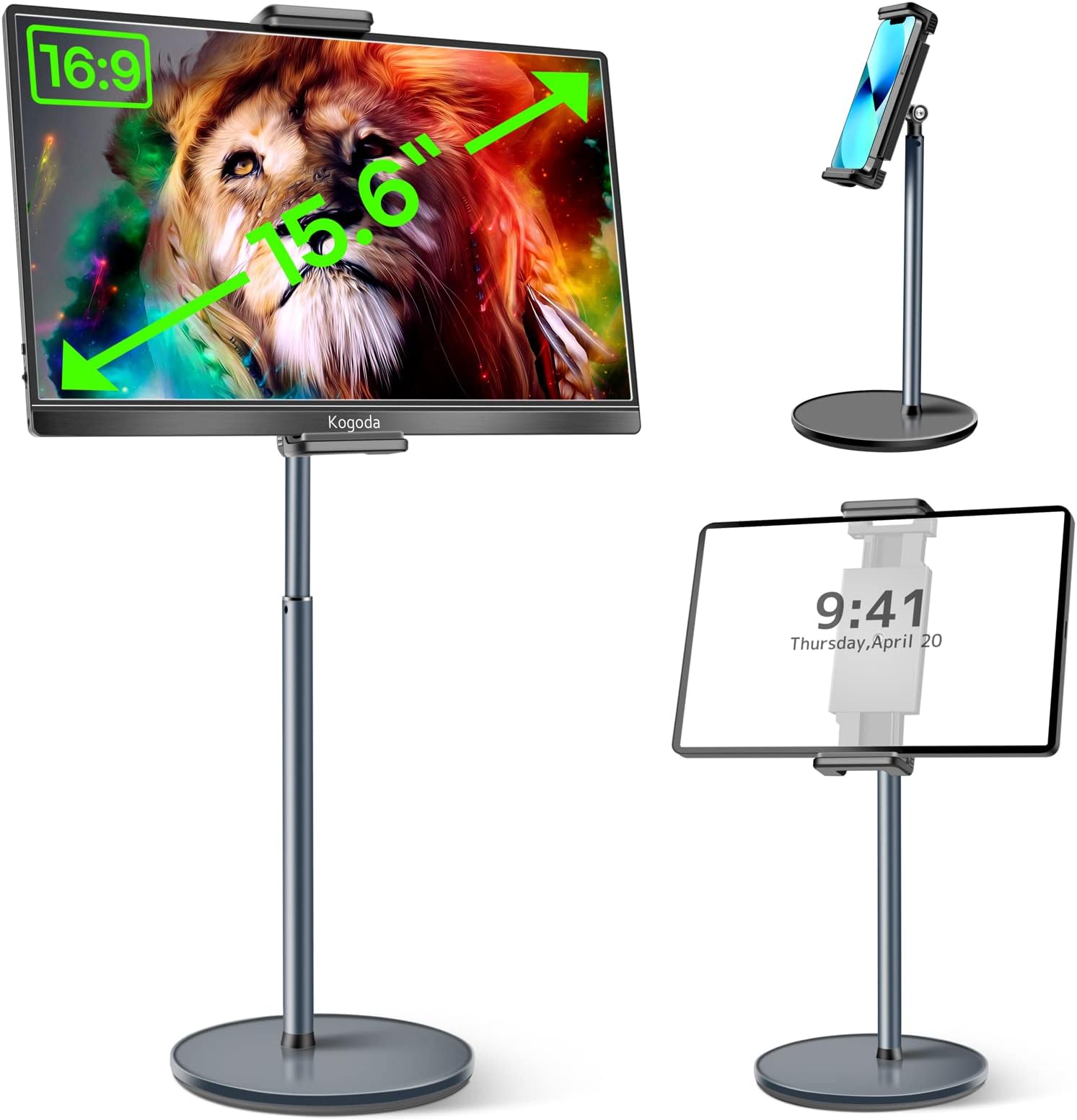 Amazon.com: SAIJI Tablet Stand Holder, Height Adjustable Portable ...