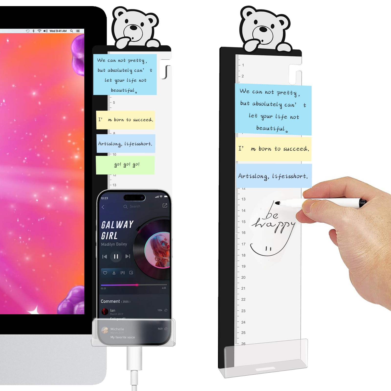 Amazon.com : Office Desk Accessories 2pcs Multifunction Computer ...