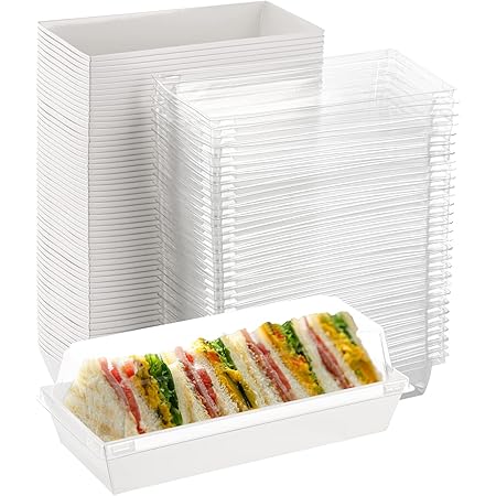 Amazon.com: 50 Sets Roll Cake Box, Swiss Roll Plastic Containers ...