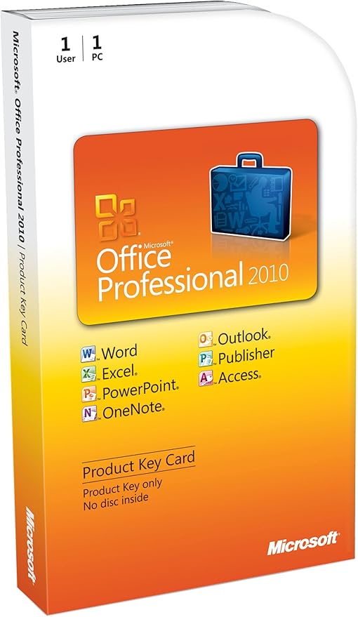 Amazon.com: Microsoft Office Professional 2010 Key Card 1PC/1User [Old ...