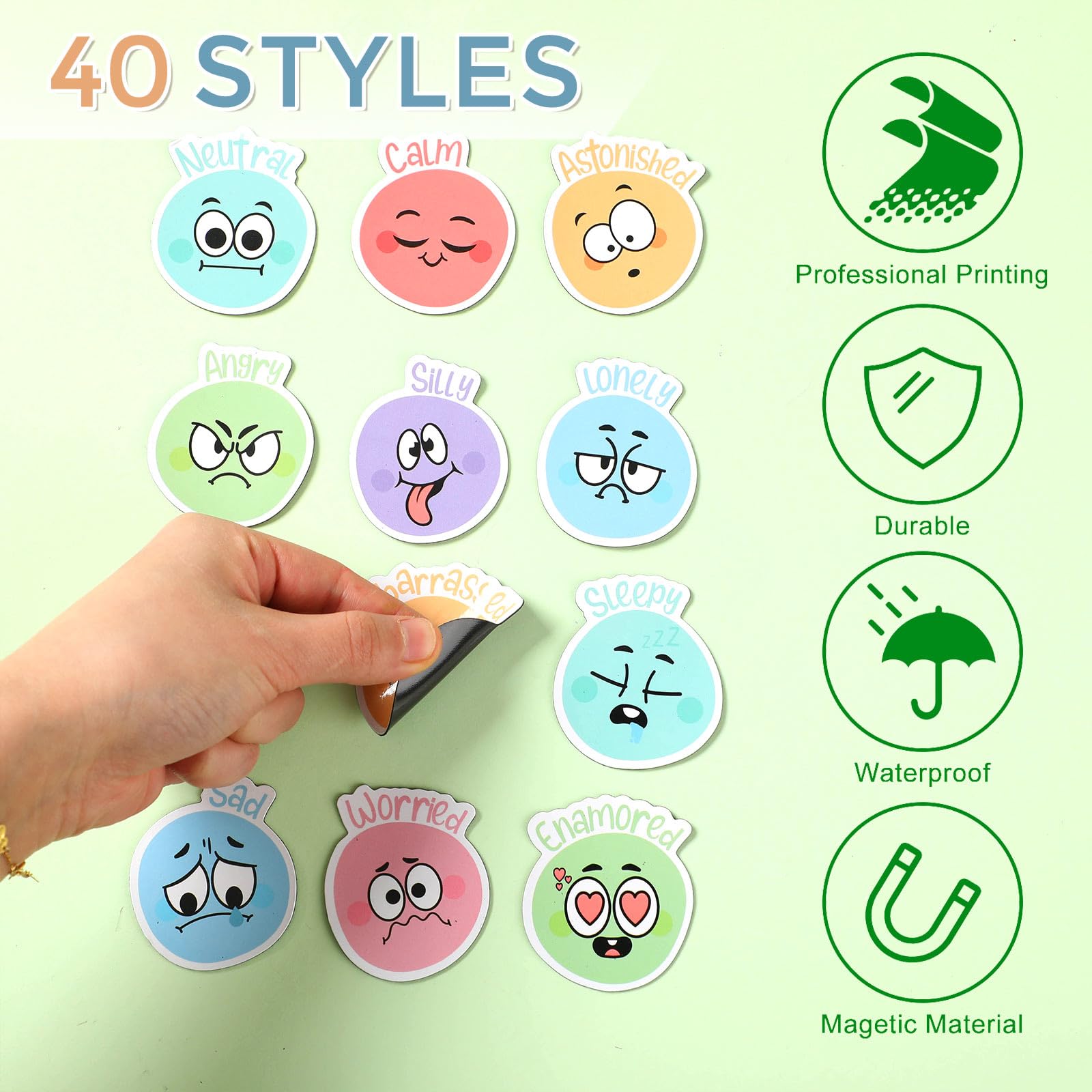 Snapklik.com : Saysurey 40 Pcs Feelings Refrigerator Magnets Funny Face ...