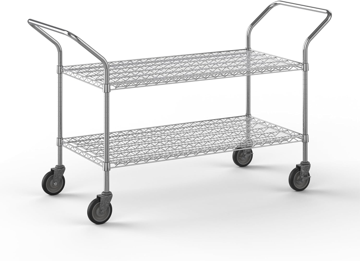 24" W x 48" L x 36" H Chrome Heavy Duty Utility Cart | 2 Tier | NSF ...