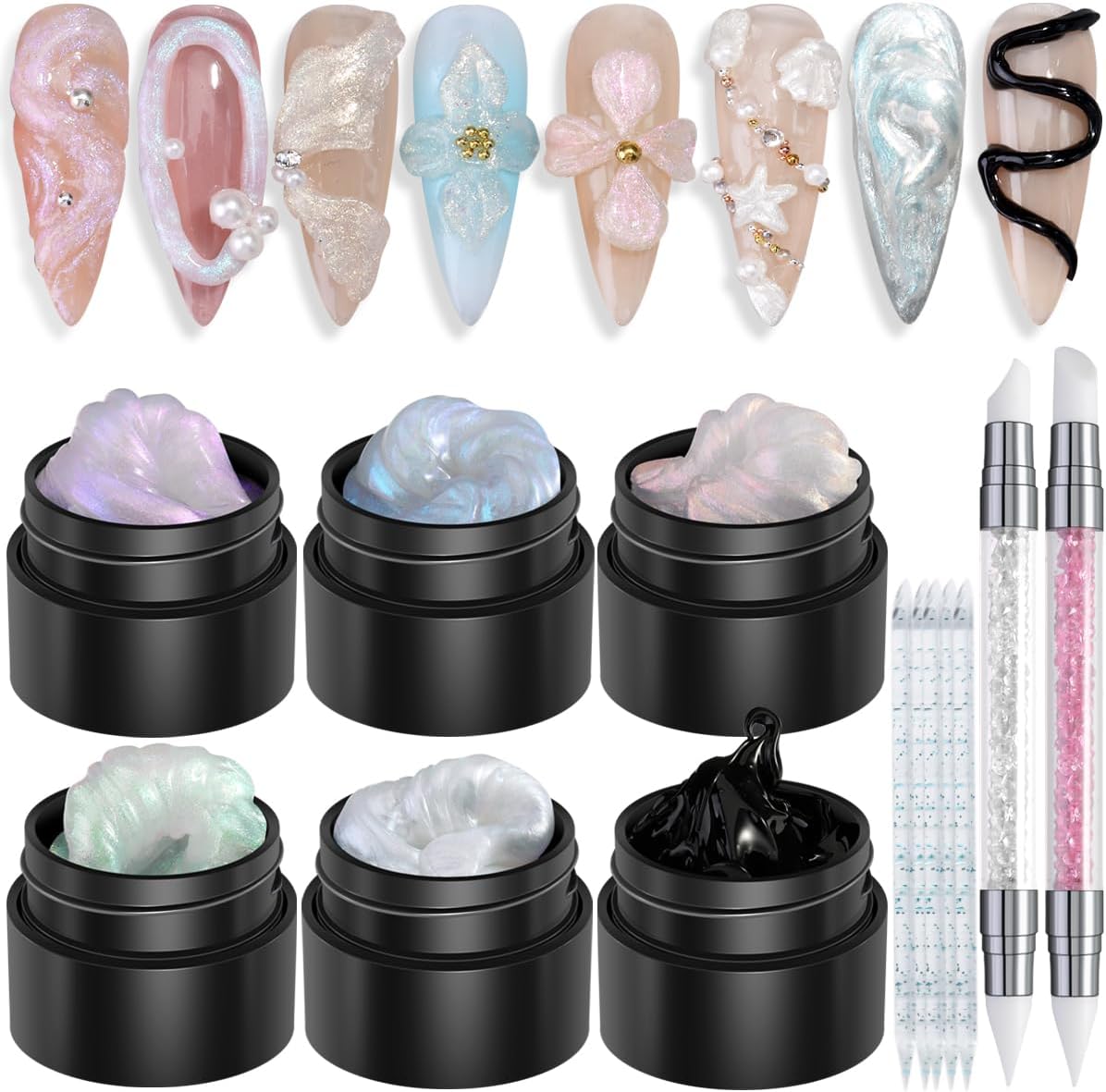 Amazon.com : Fcozpjk Solid Builder Gel Kit, 6 Colors Non Sticky Solid ...