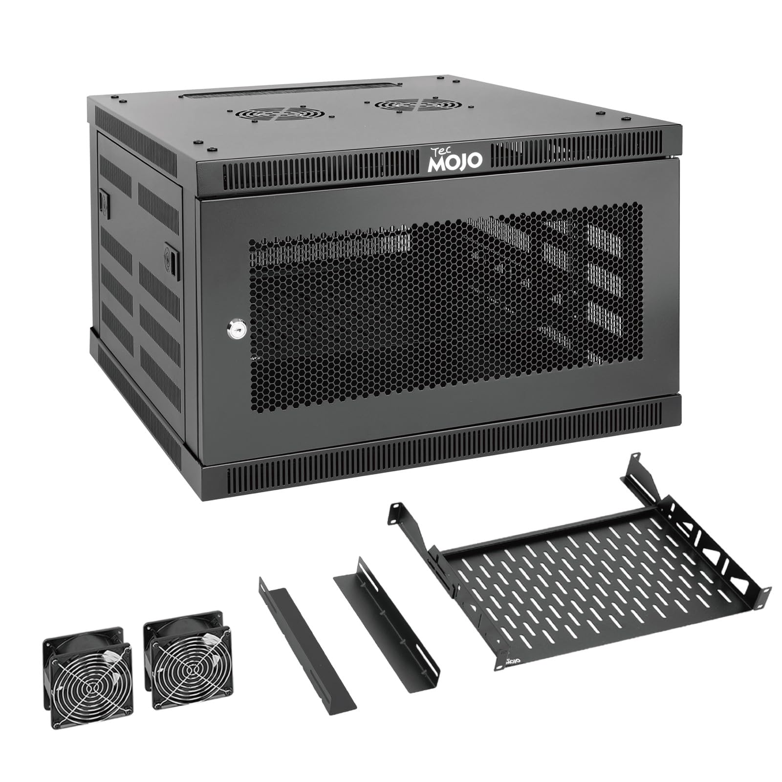 Amazon.com: Tecmojo 6U Wall Mount Rack,6U Rack 17.7 Inch Depth,Hold Up to 176 Lbs,Enclosed Wall ...