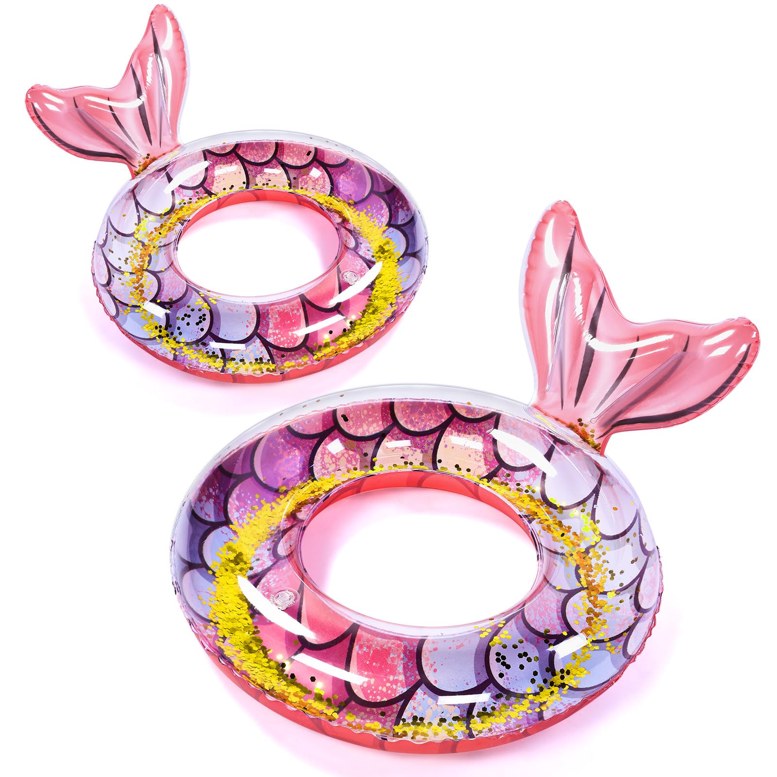 Snapklik.com : 2 Pack Inflatable Swimming Ring, Mermaid Pool Float ...