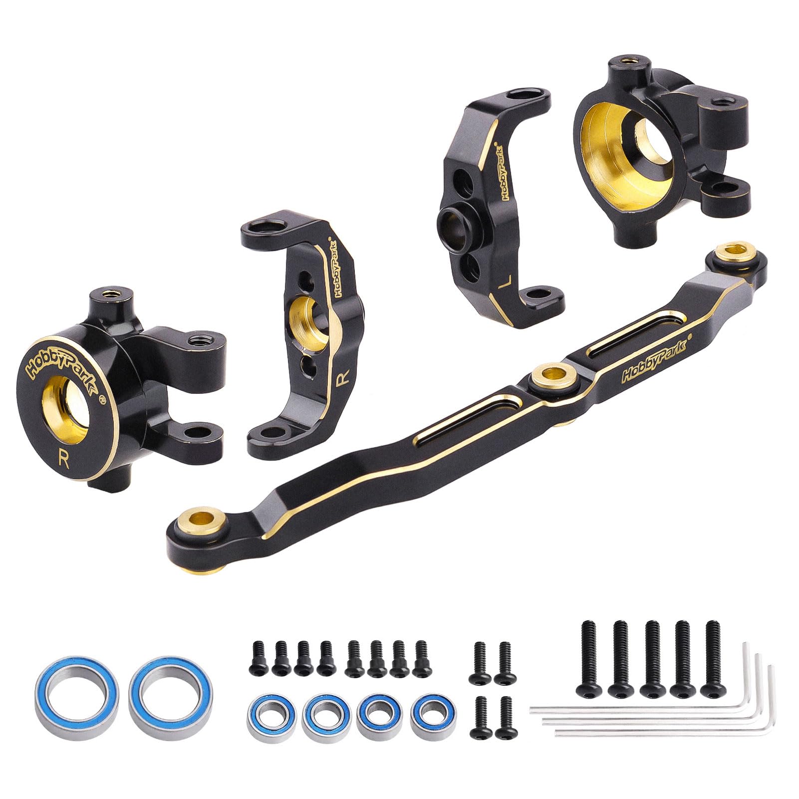 Amazon.com: HobbyPark Brass Steering Link & Steering Knuckles & Caster ...