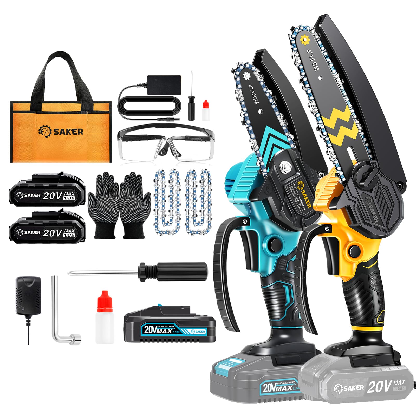 Amazon.com: Saker Mini Chainsaw,Portable Electric Chainsaw Cordless and ...