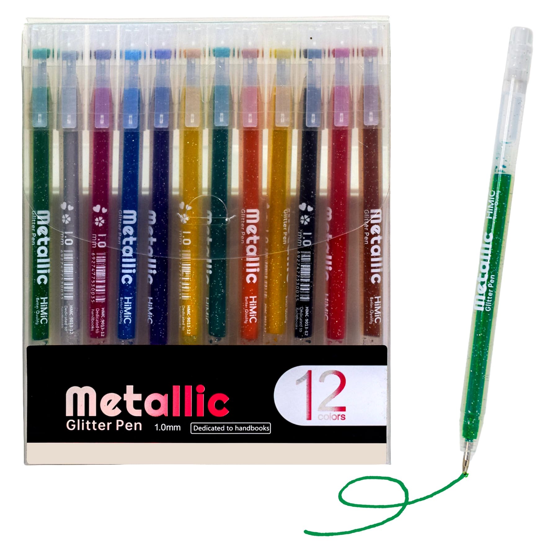 WISHKEY Glitter Sparkle Gel Pens Set, Multicolor Glitter Pen for Art ...