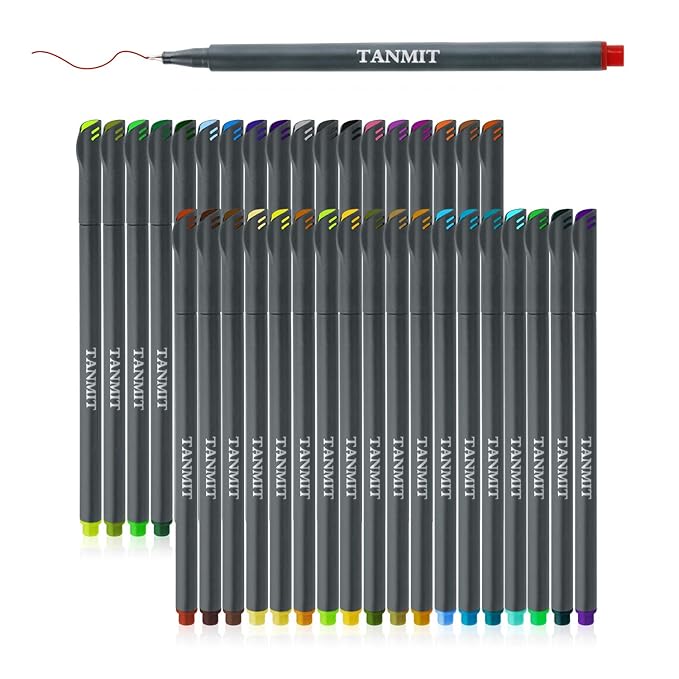 Tanmit Gel Pens for Adult Coloring Books,Set of 60, Assorted Fine Point ...