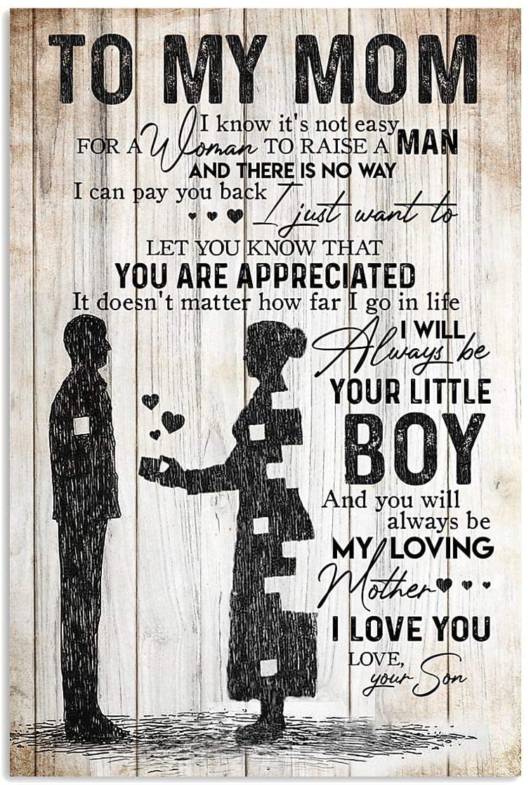 Amazon.com: Inspirational Son to Mom Vertical Poster Best Gift for Mom ...