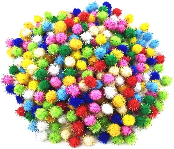 Amazon.com: Kbraveo 1000pcs 1/2 Inch Glitter Poms Sparkle Balls for ...