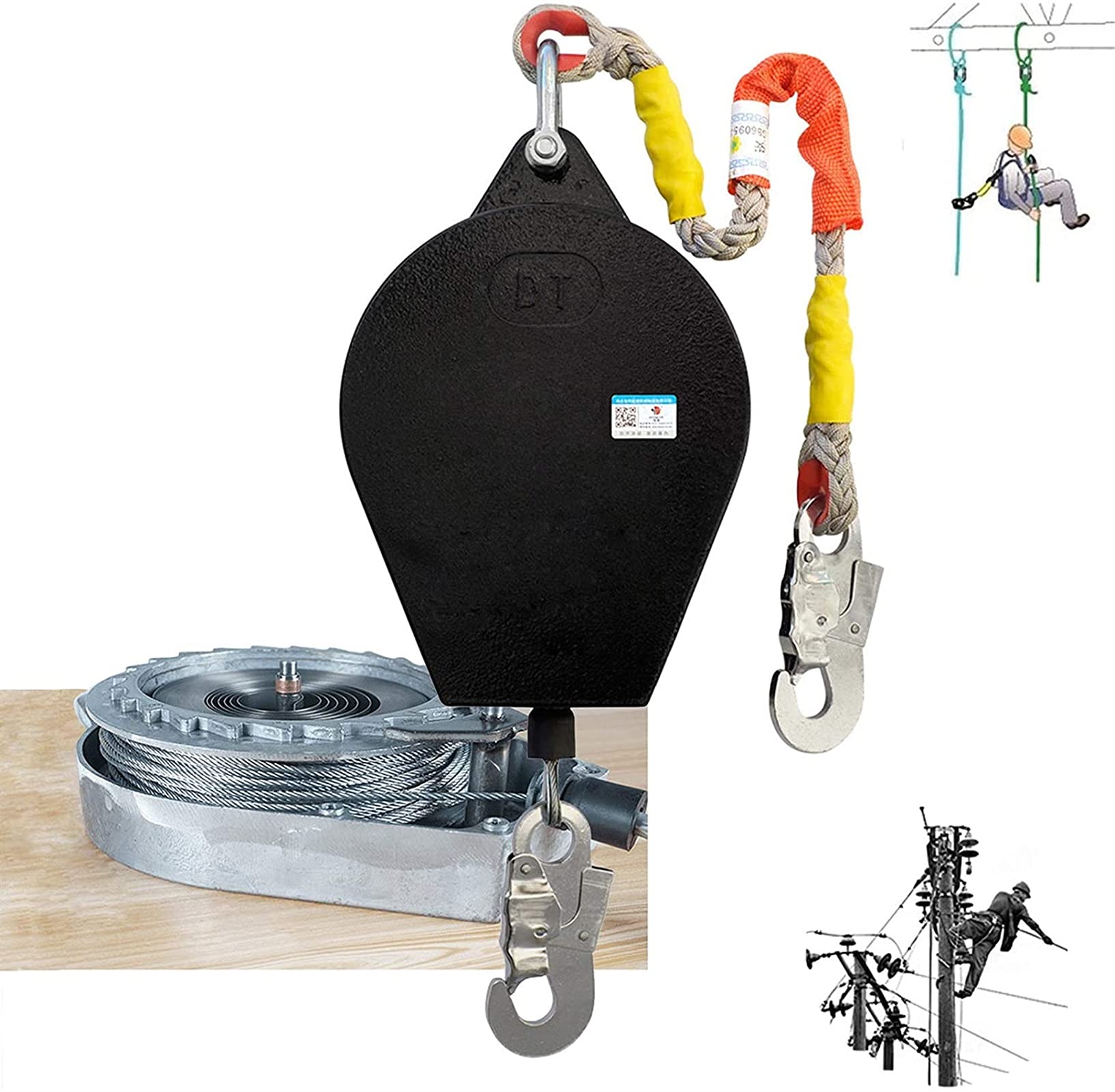 Lxnqg Self Retracting Lifeline Personal Fall Limiter With Steel Hook ...