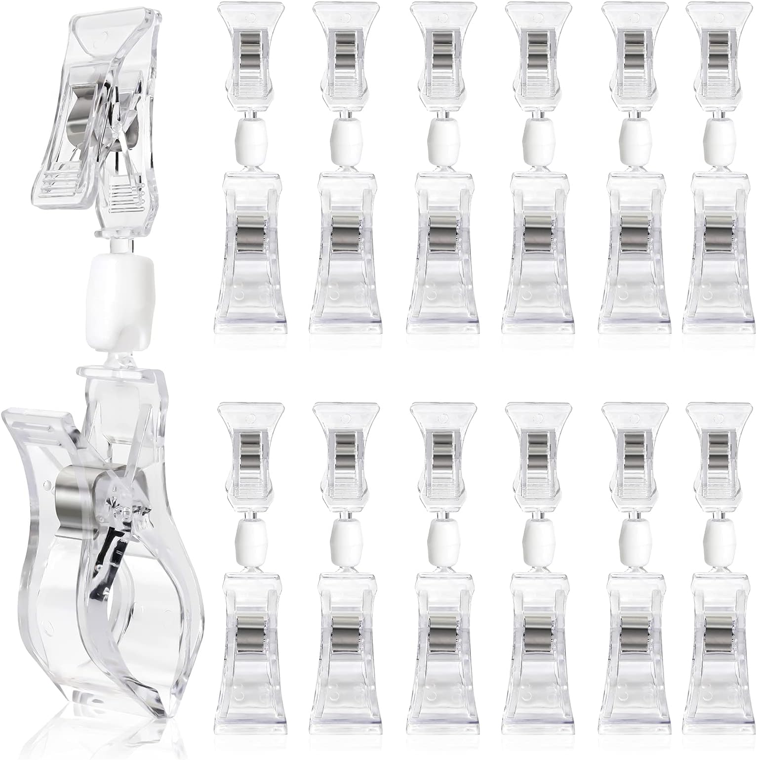 Amazon.com: Mlici 16 Pieces Clear Sign Clips, Plastic Merchandise ...