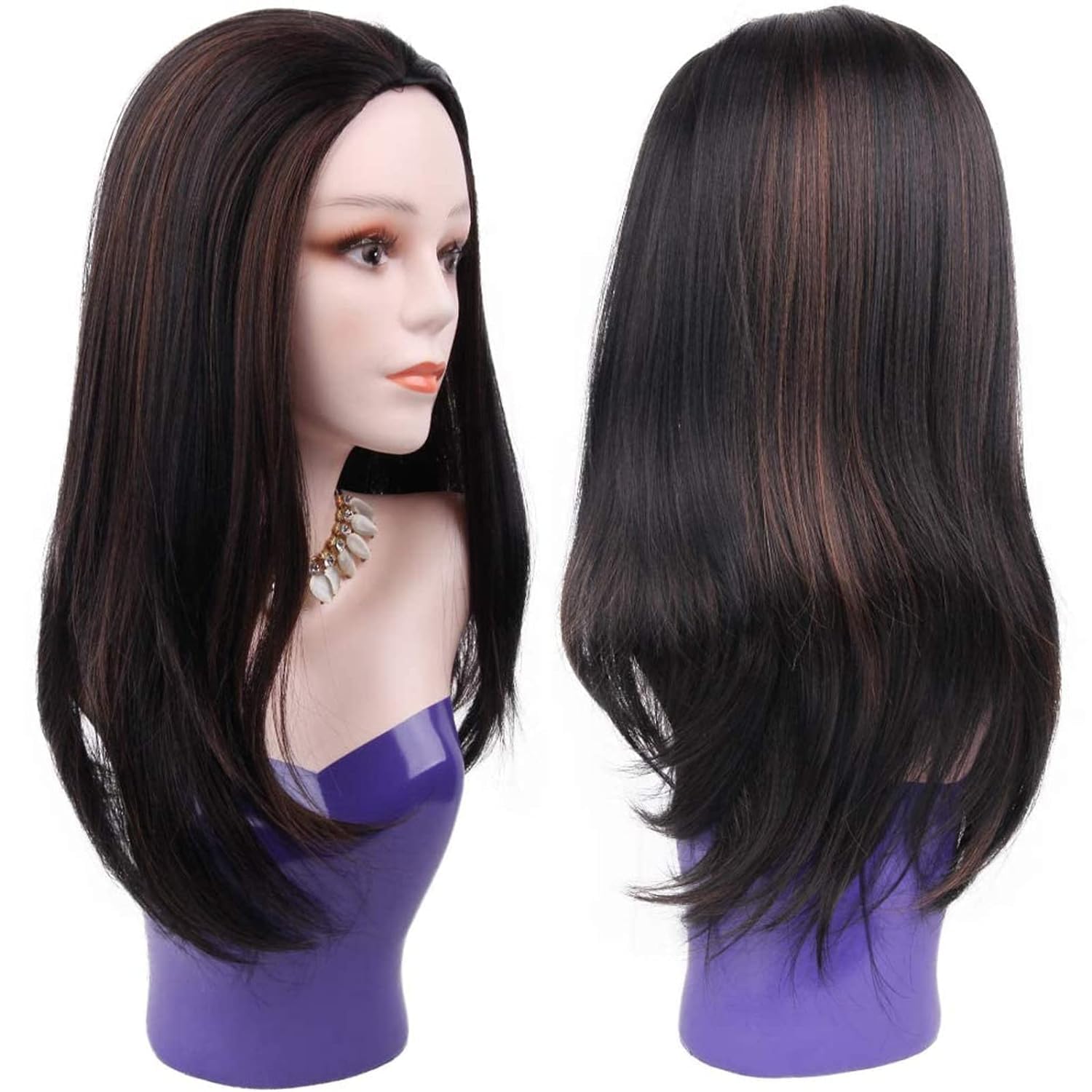 Amazon.com : Half Wig Quick Wear Weave Wigs for Women Straight ...