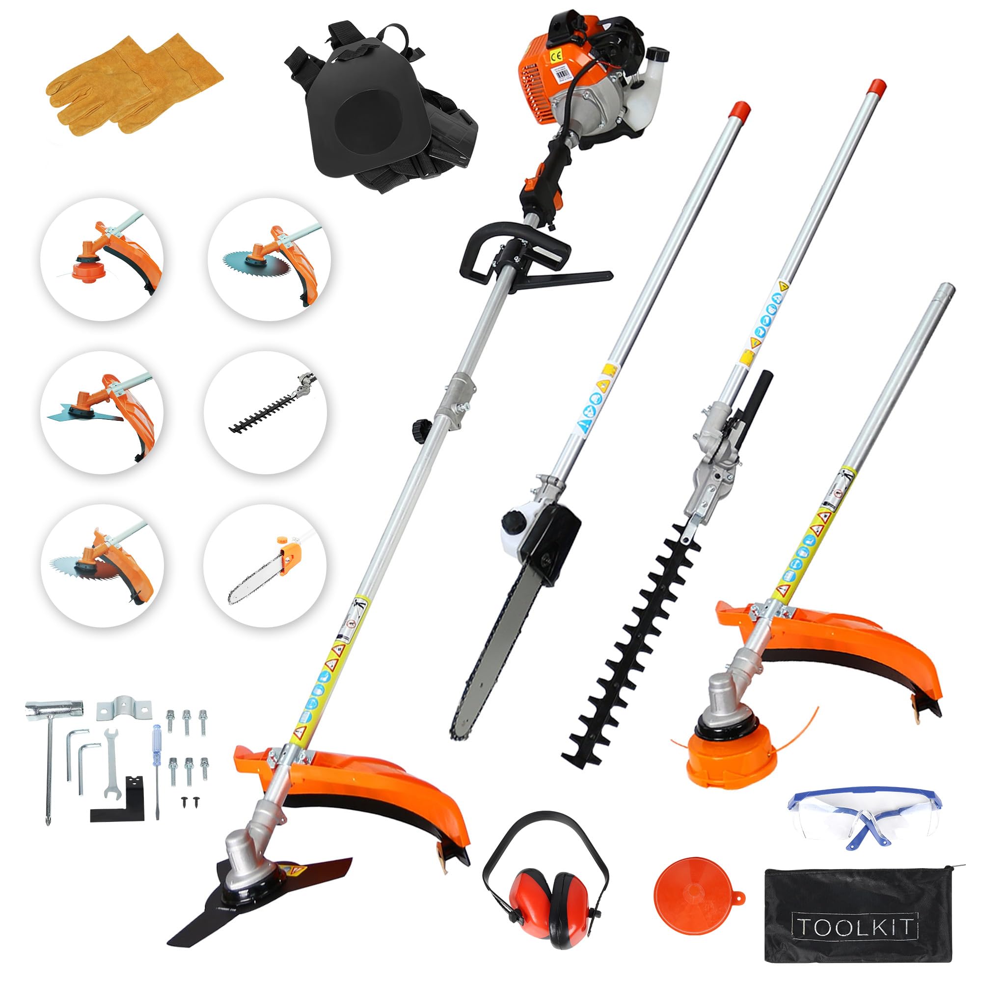 Buy 52cc Trimmer Weed Eater, 6 in 1 String Trimmer, Wheeled Edger ...
