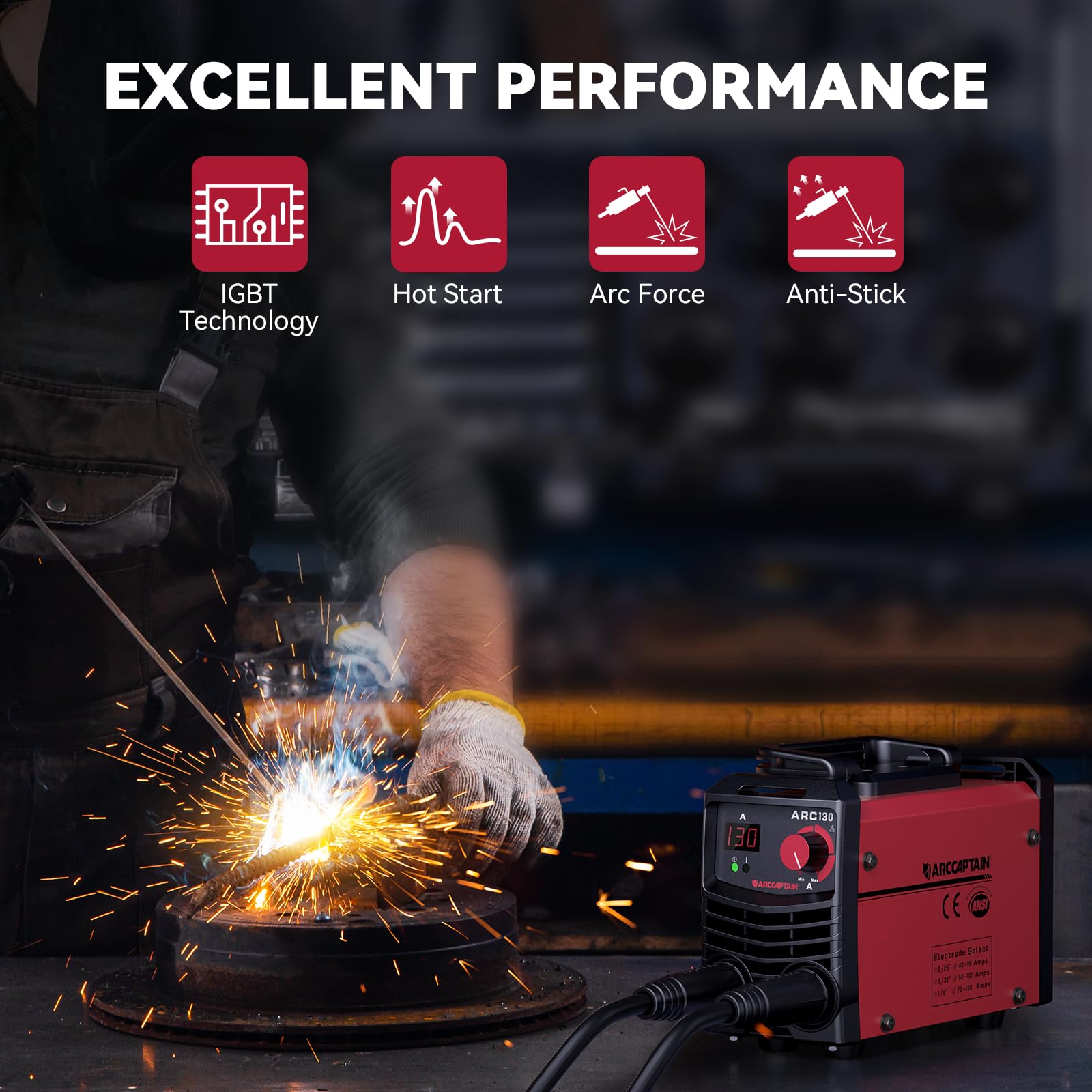 Snapklik.com : ARCCAPTAIN Mini Stick Welder 130A ARC Welding Machine ...