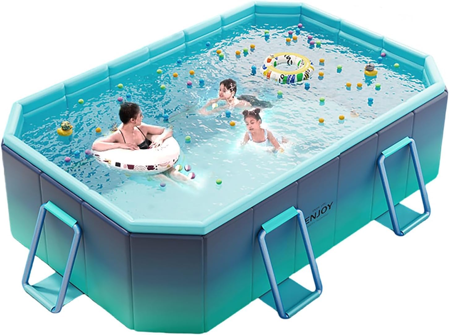 Amazon.com: Foldable Pool, Non-Inflatable Kids' and Adults' Outdoor ...