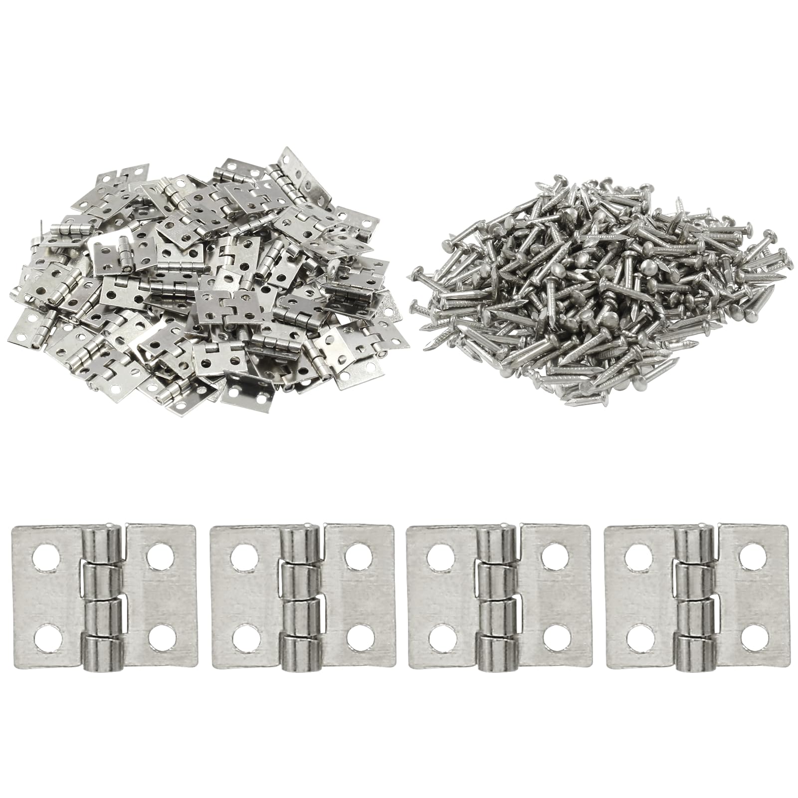 Piutouyar 50 Pcs Mini Bronze Hinges, Rectangle Small Hinges Antique ...