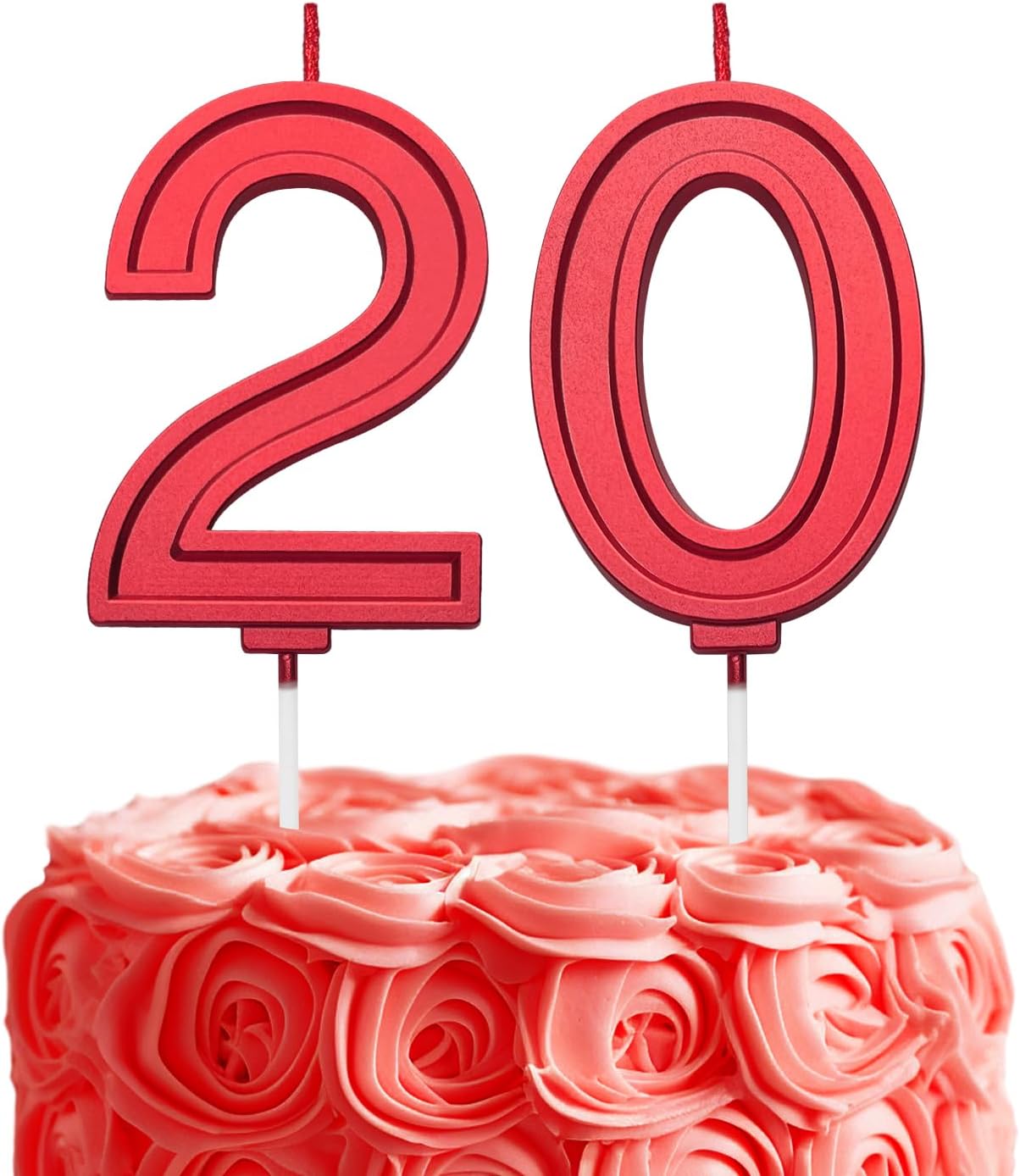 Amazon.com: Red 20 Number Birthday Candles for Cake, 2.76 Inch Cake ...