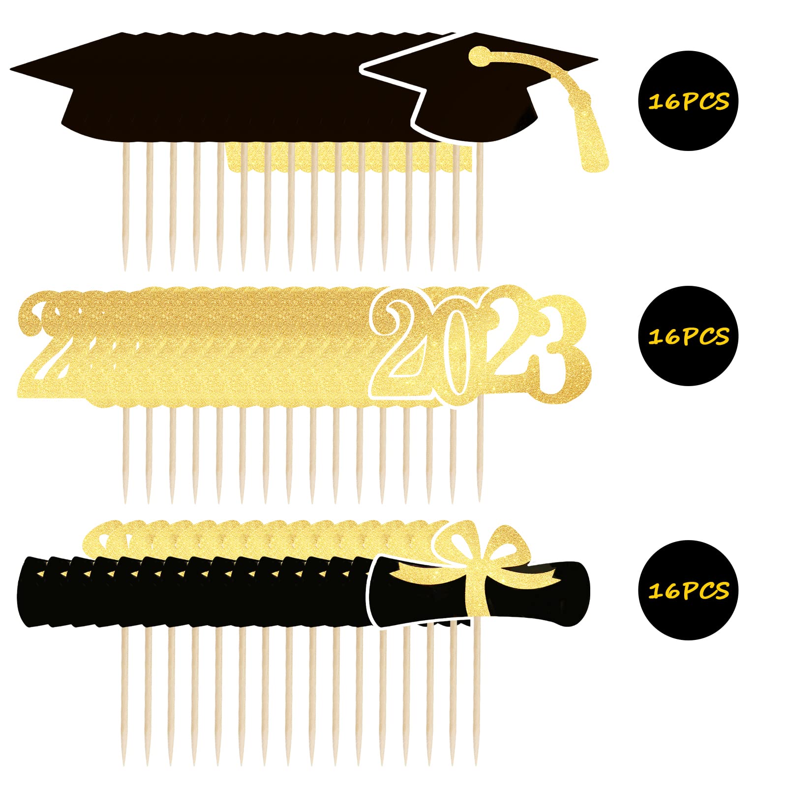 Snapklik.com : 48 PCS Graduation Cupcake Toppers - 2023 Graduation ...