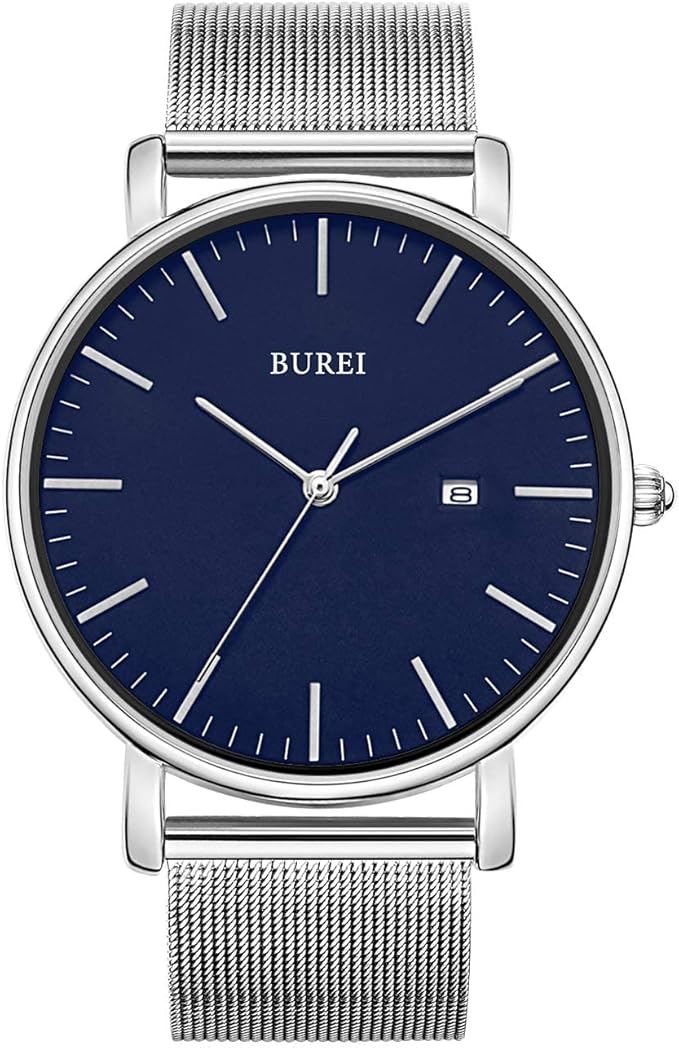 BUREI Classic Men's Watch Ultra Thin Minimalist Watches Analog Dial ...