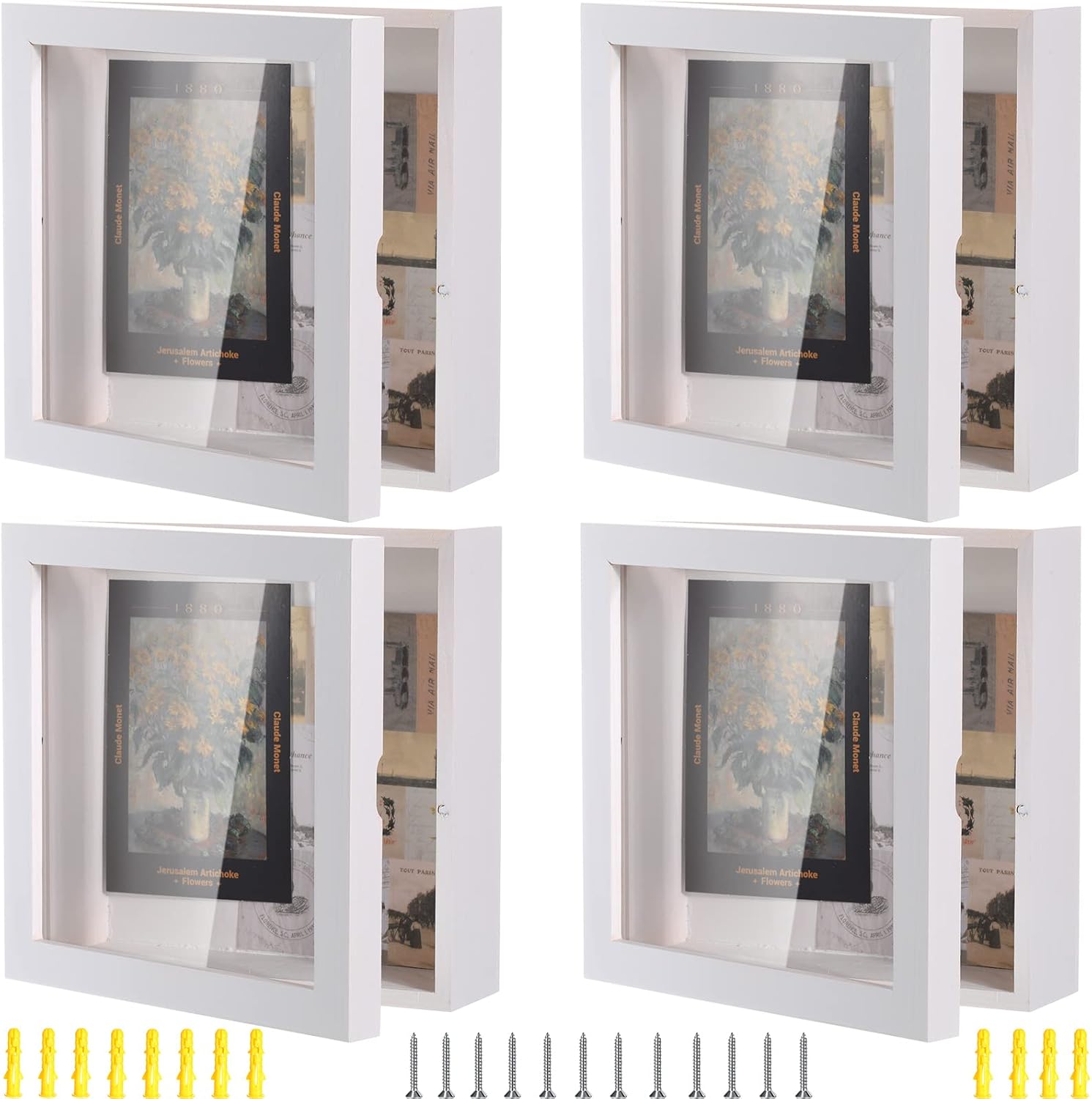 Amazon.com - 4 Pcs 8 x 8 Inch Shadow Box Frame with Linen Back Shadow ...