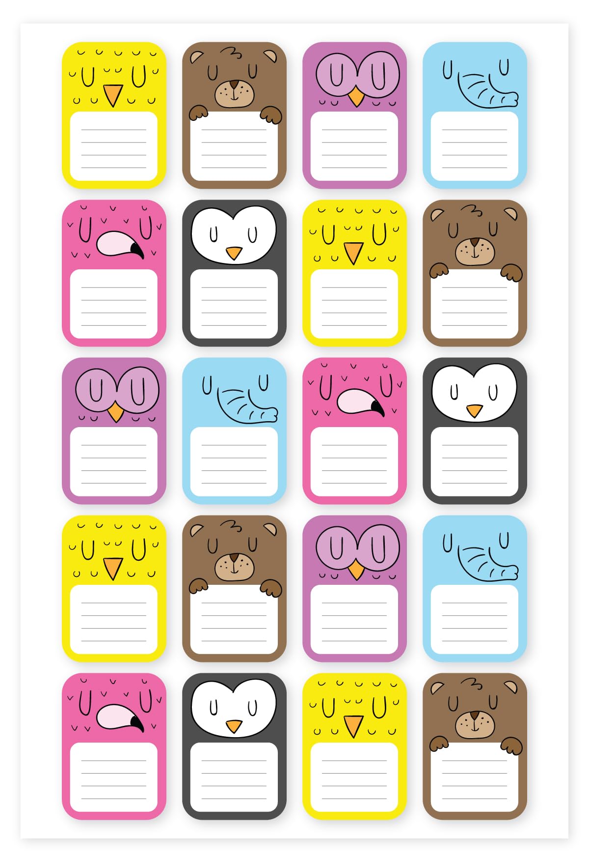 The Black Frame Pre Designed School Notebook Stickers | Animals Style ...