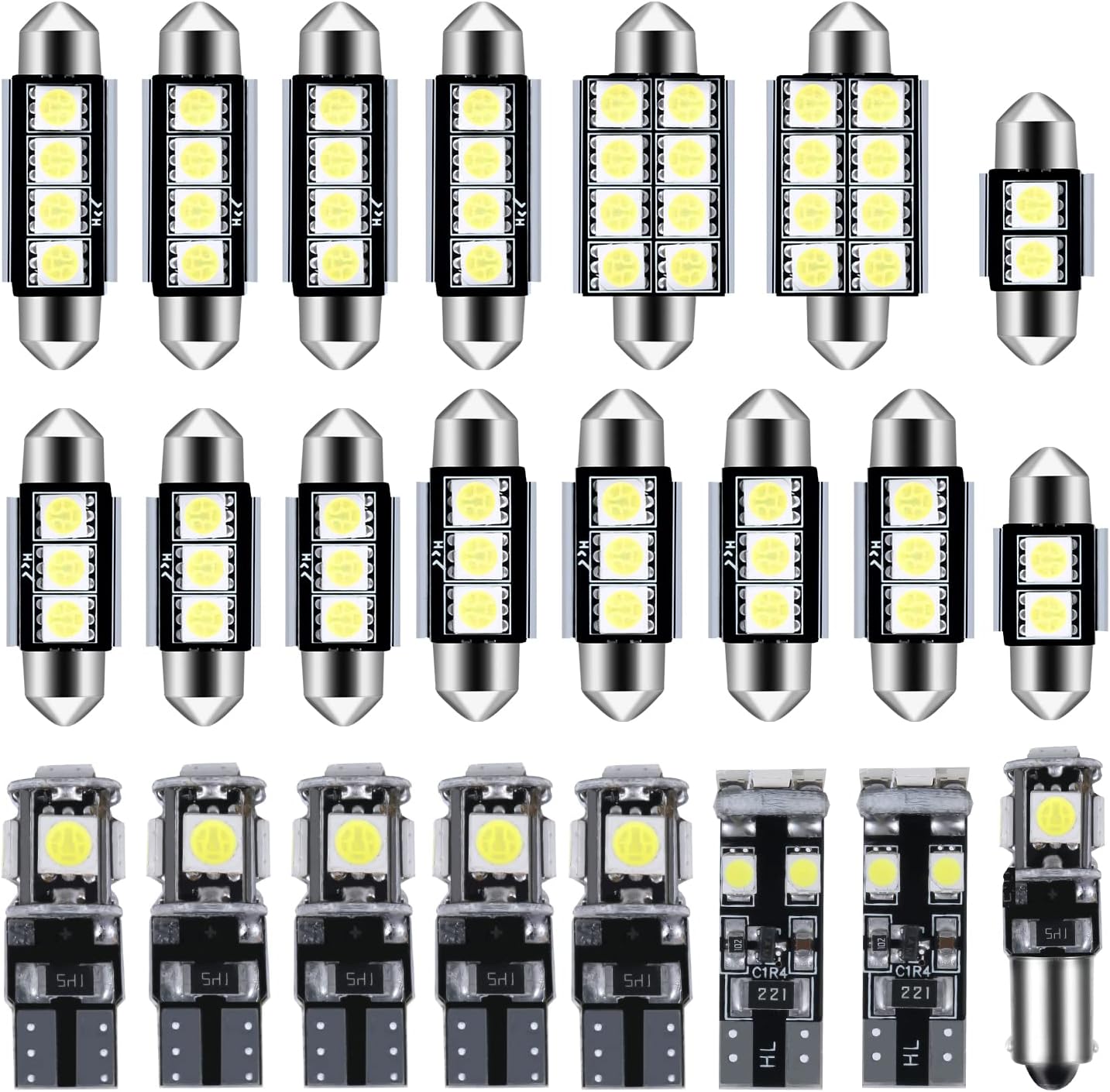 AIEX Led Interior Light Kit, 23pcs T10 Interior Car Lights Led Bulbs ...