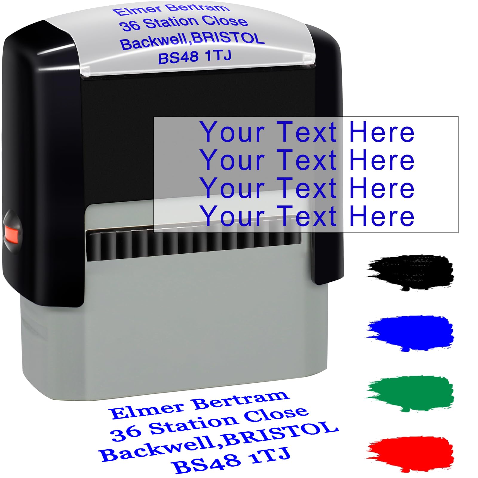 Personalized Stamp 47x18mm Custom Self-Inking Stamp Business Company ...