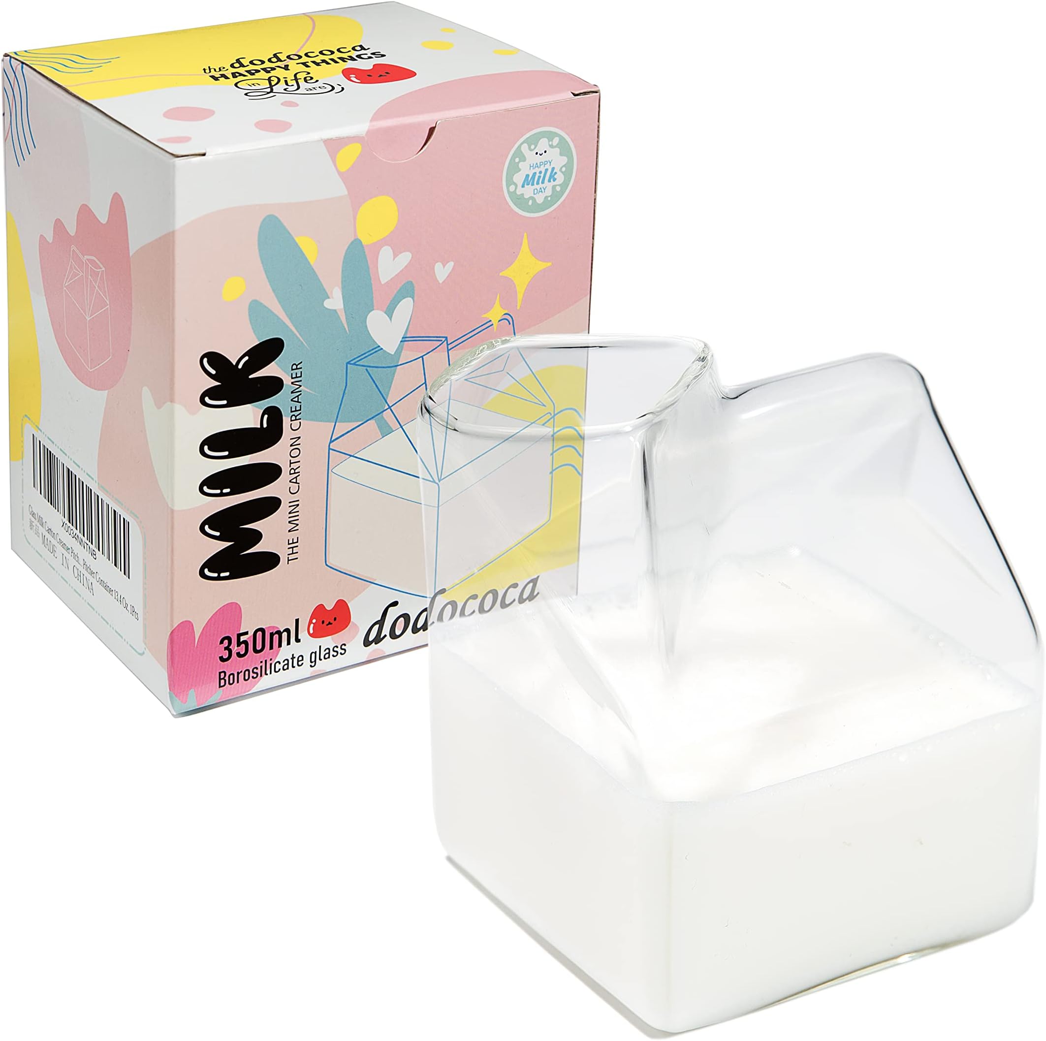 Amazon.com | 2 Pcs Kawaii Glass Milk Carton Cup Cute Strawberry Milk ...