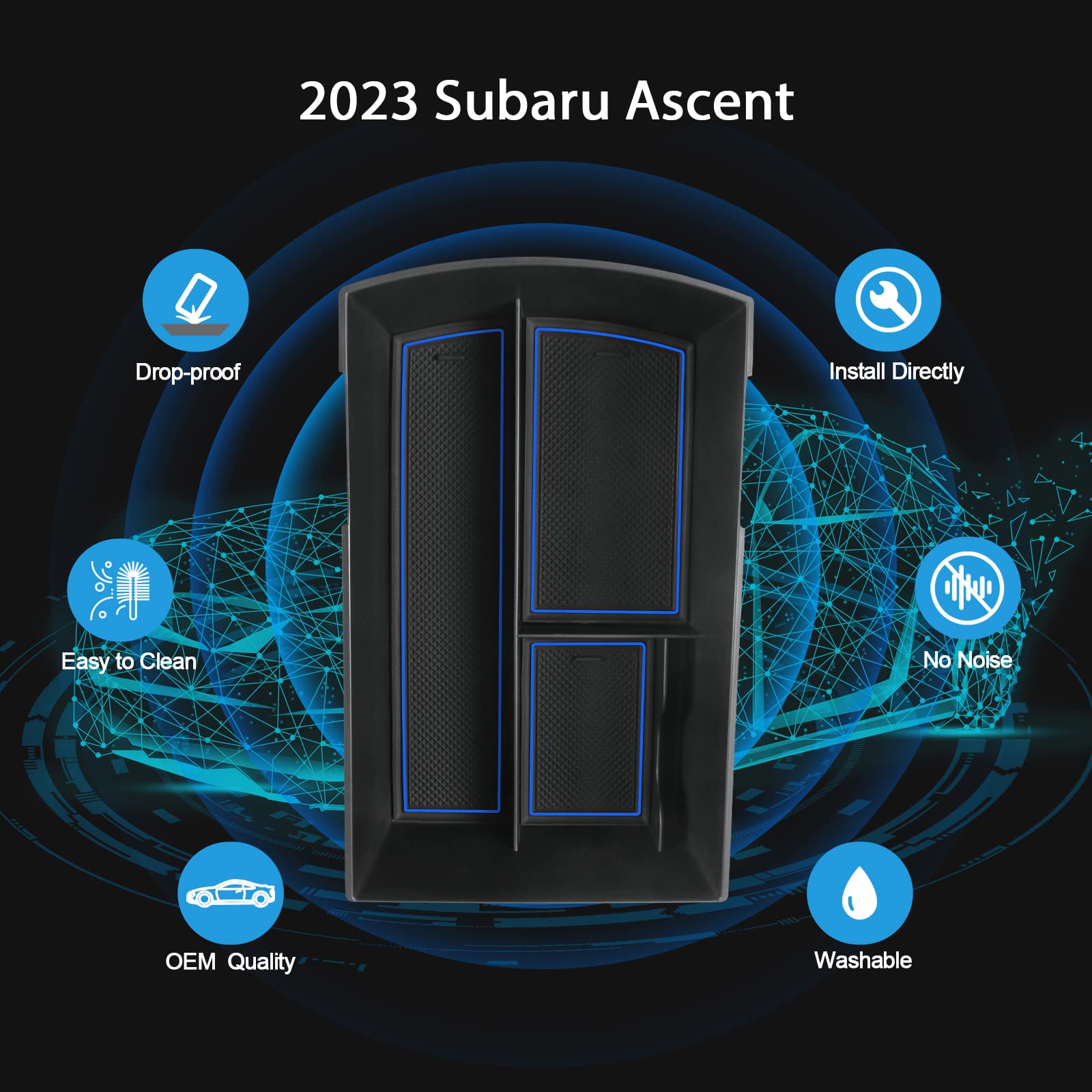 Snapklik.com : 2023 S Ubaru Ascent Center Console Organizer For 2019 ...