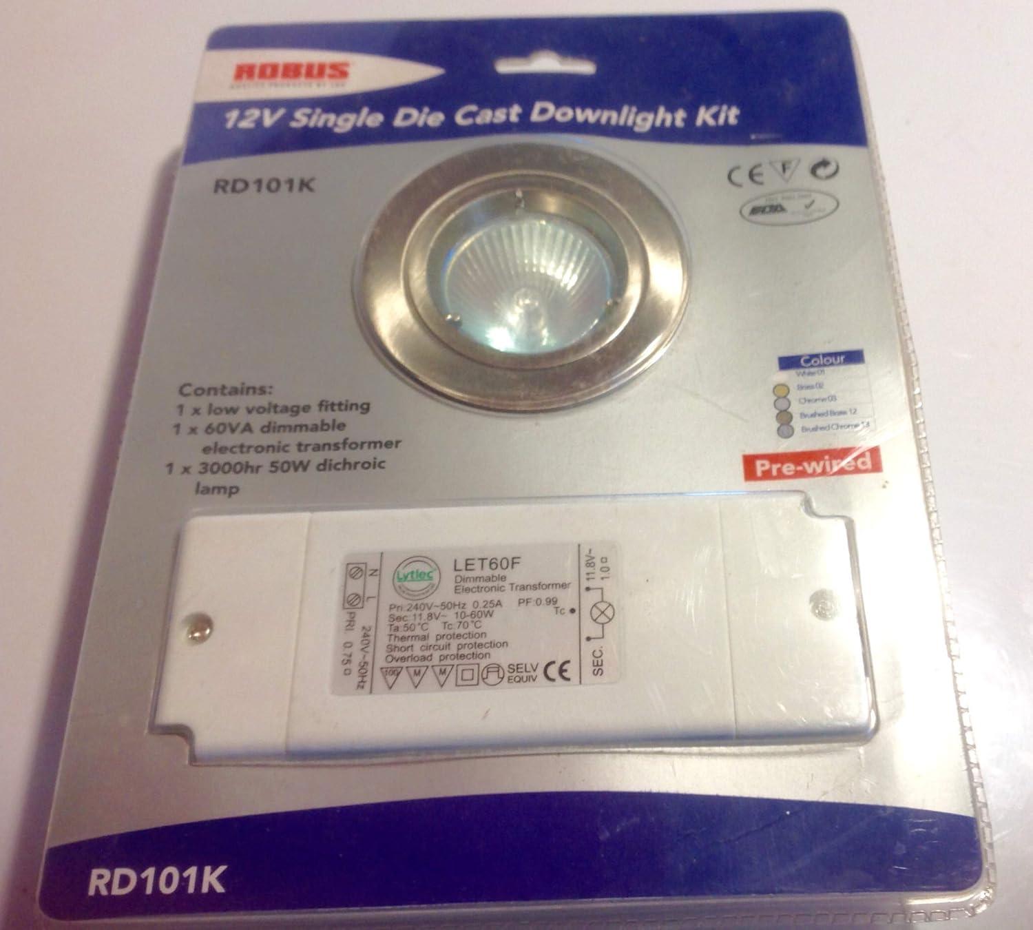 ROBUS RD101K 12V DIE CAST Aluminum PRE-Wired Downlight KIT Brushed ...