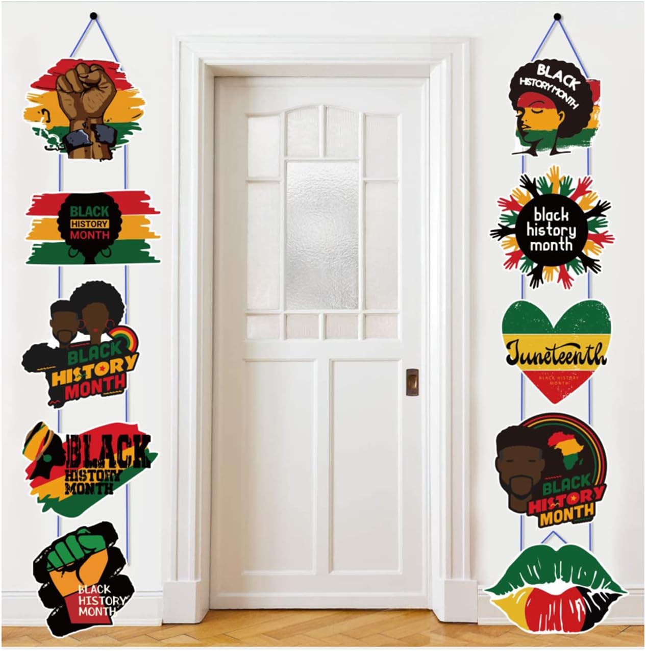 Amazon.com: Black History Month Party Porch Sign Door Banner Black ...