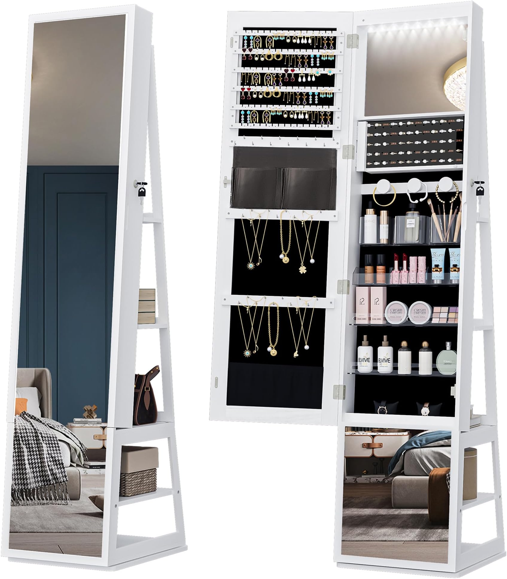 Schmuckschrank Mit Spiegel Und Beleuchtung