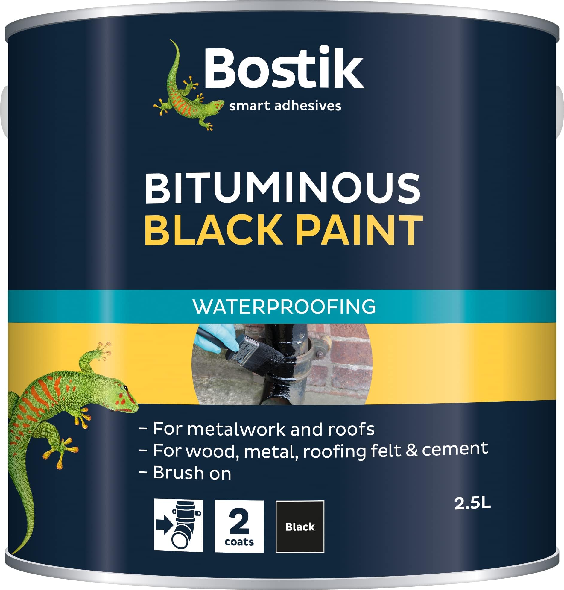 Bostik Cementone Bituminous Black Paint, Weather Protection On Metals ...