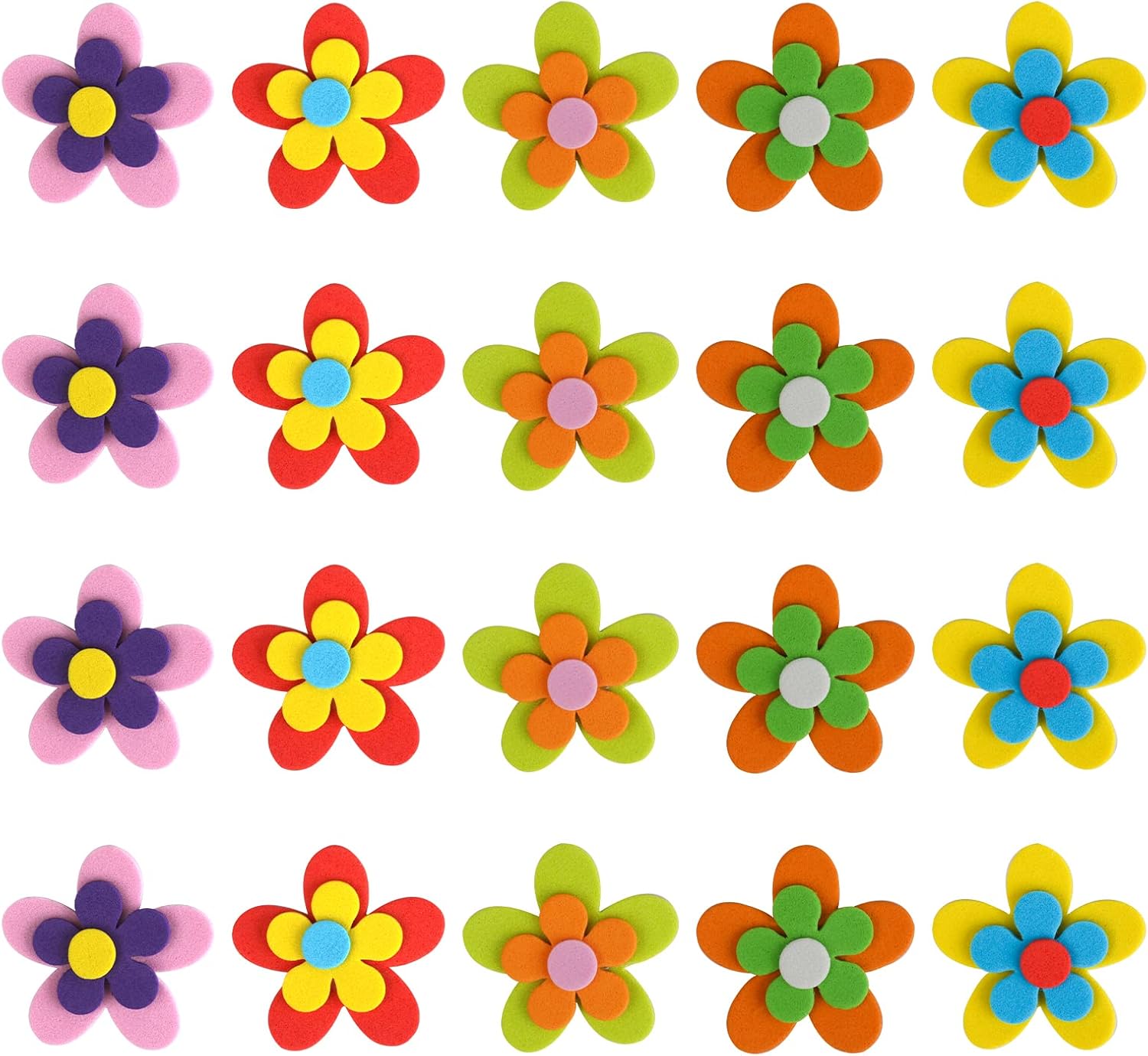 Amazon.com: 100Pcs Summer Flower Cutouts Colorful Flowers Shape Cut ...