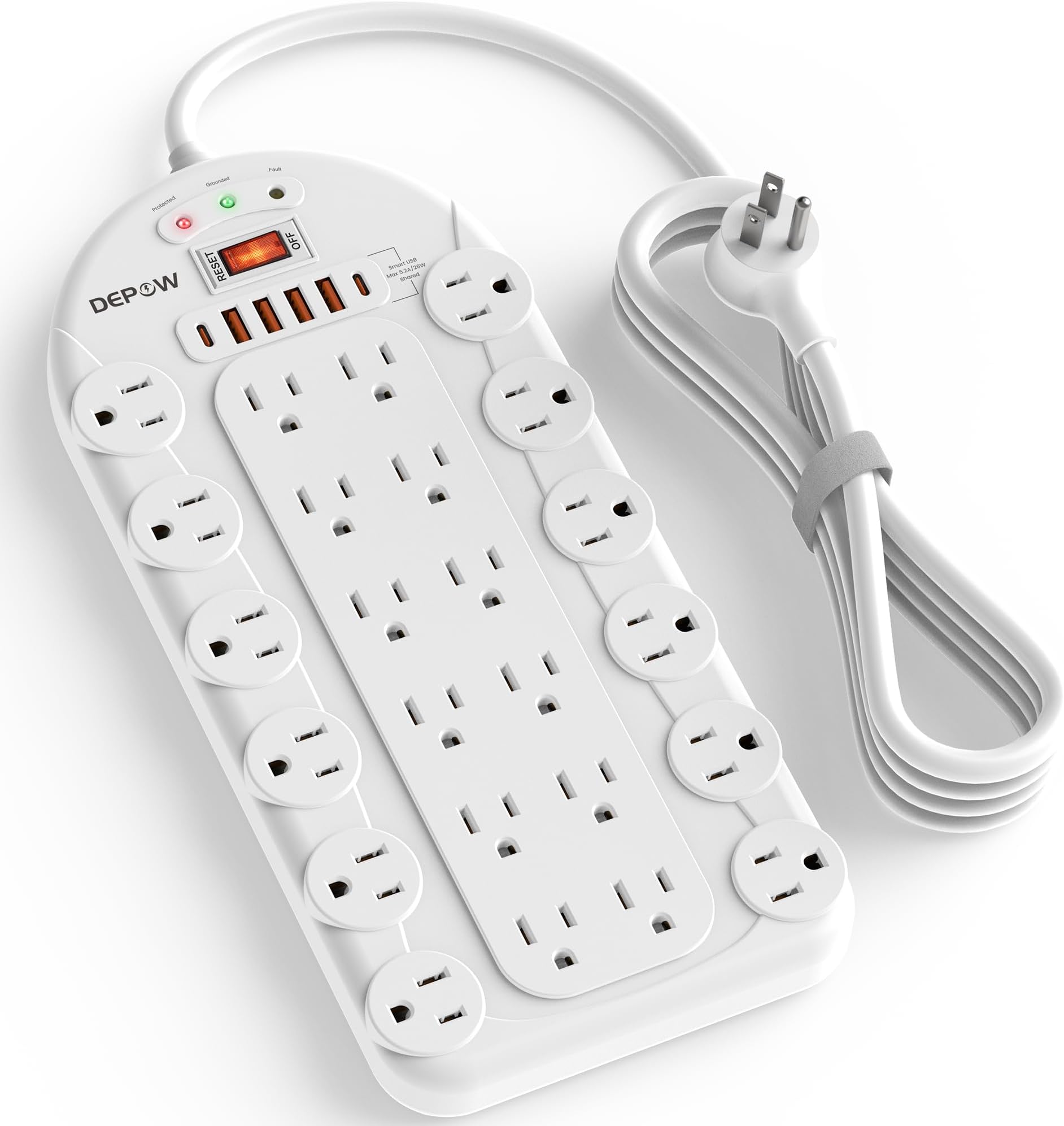 Amazon.com: 18 Outlets Surge Protector Power Strip - 6 Feet Flat Plug ...