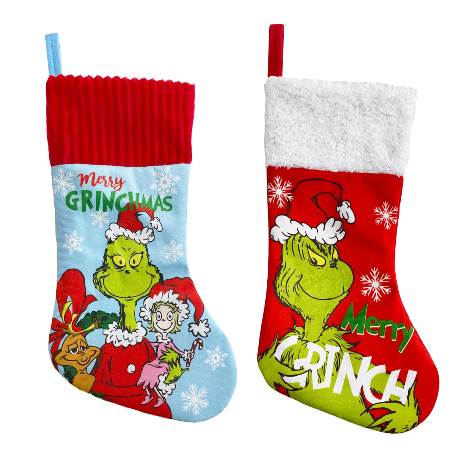 Amazon.com: EASHOPBAL 2 Pack Grinchs Christmas Stockings, 16 Inch ...