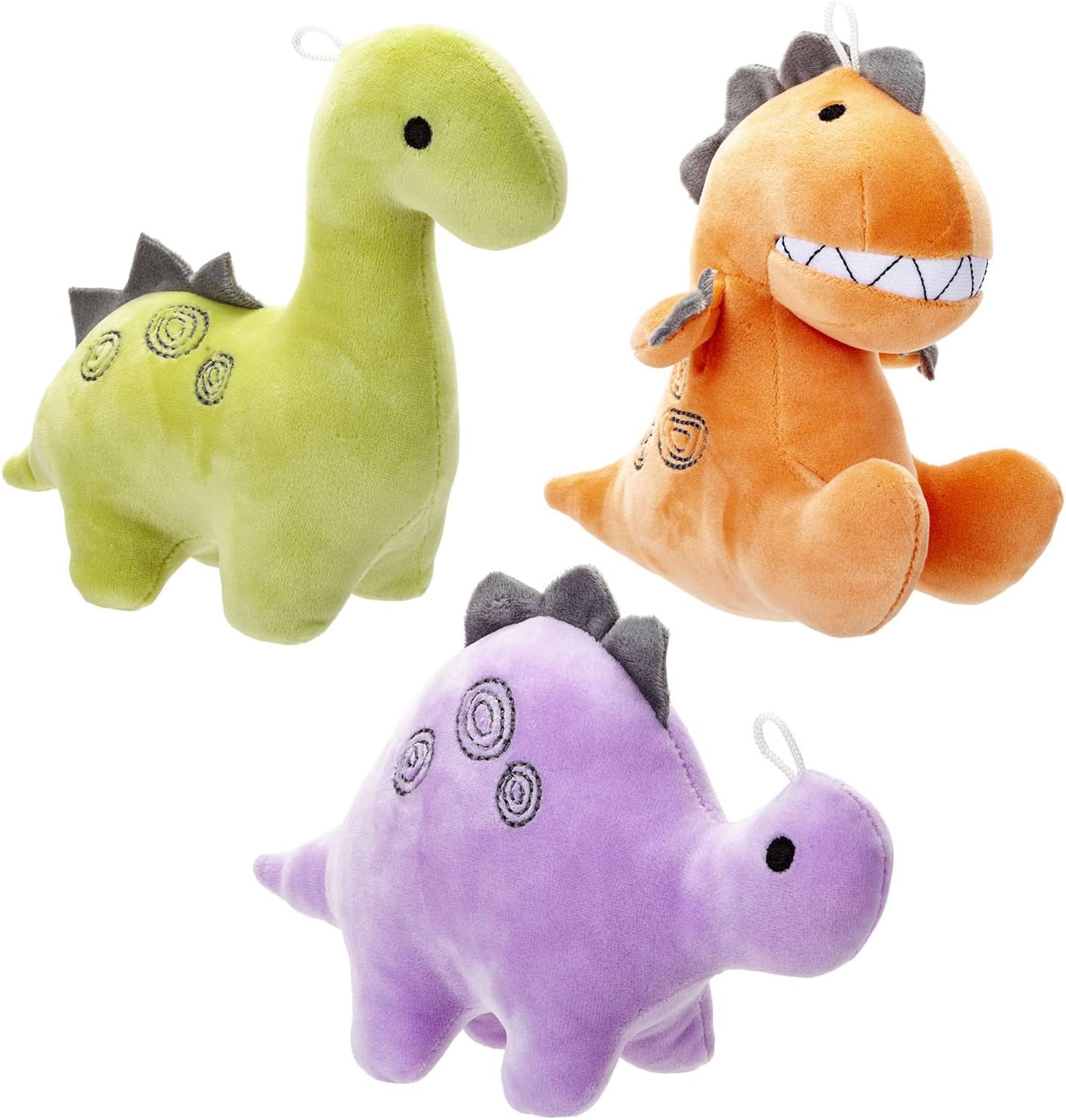 VFM - Dinosaur Soft Toy 18cm - Purple Stegosaurus, Orange T-Rex and ...