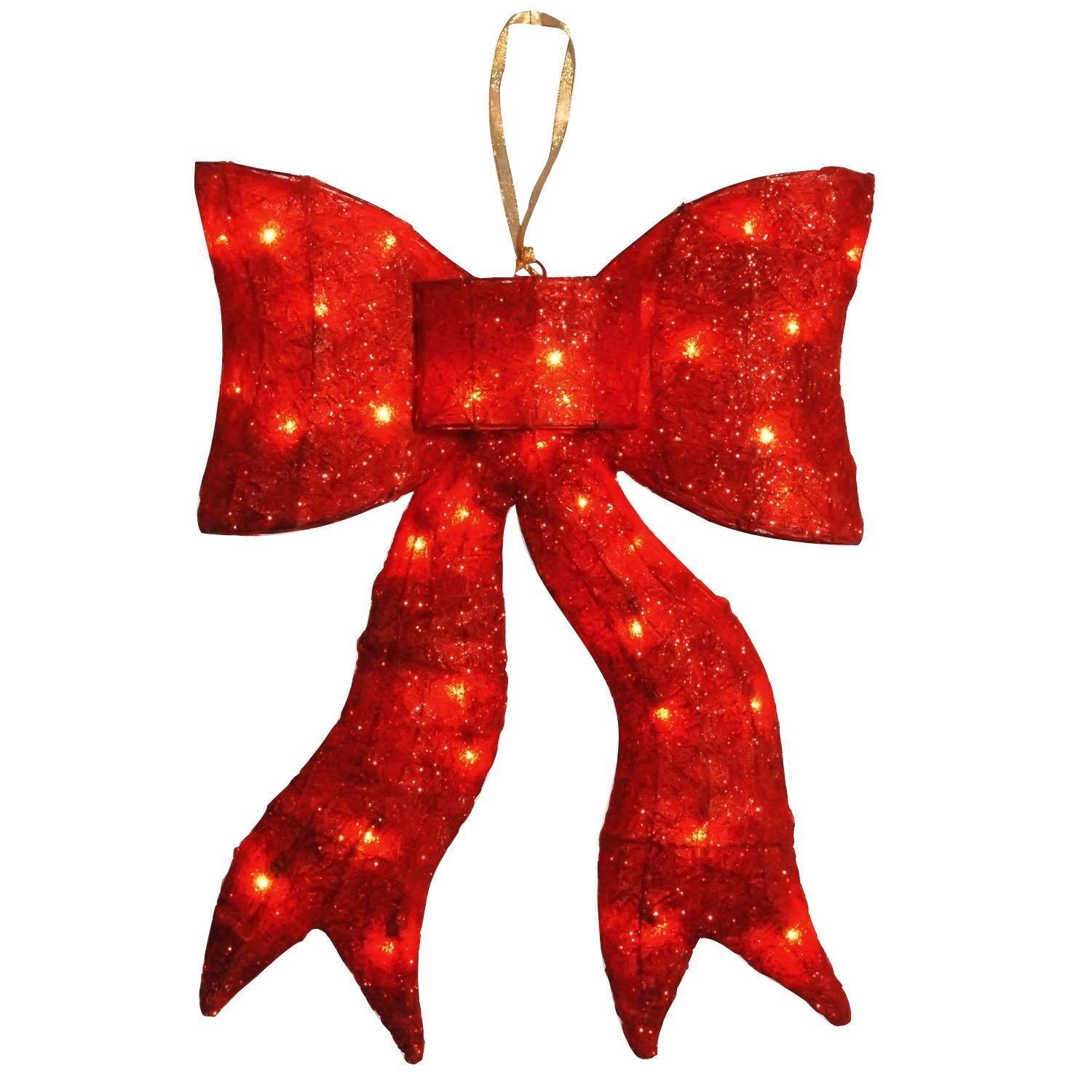 Amazon.com: Holiday Pride 17 Inch Red Wavy Sisal Bow with 20 Clear ...