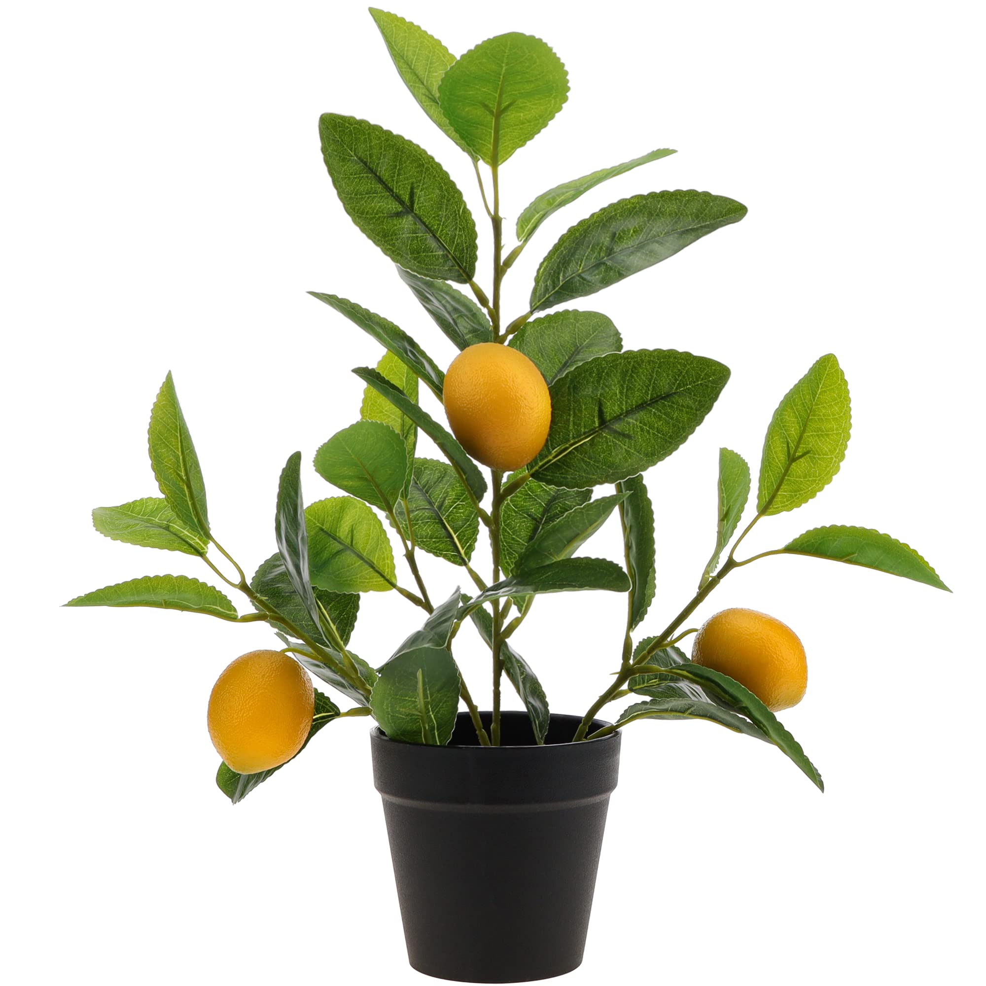 Gresorth 33 cm Artificial Lemon Tree Black Potted Mini Plants ...