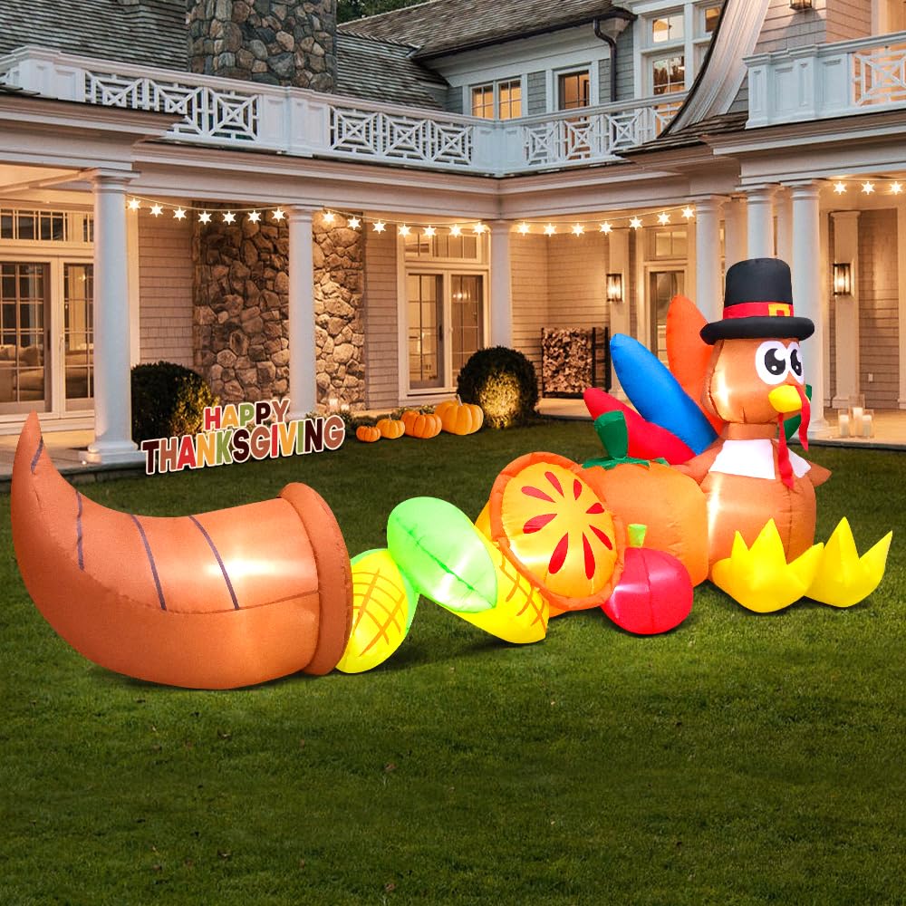 KOOY 10FT Thanksgiving Inflatables Outdoor Decorations Fall Inflatable ...