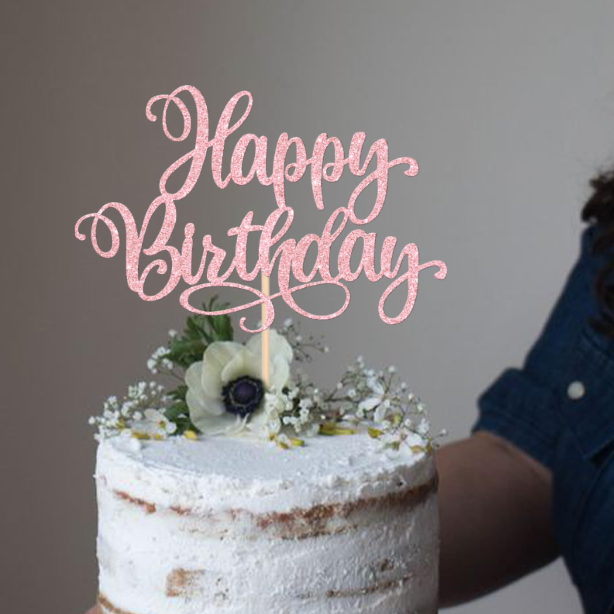 Snapklik.com : 1 PCS Happy Birthday Cake Topper Glitter Happy Birthday ...