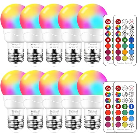 RGB LED Light Bulb, Color Changing Light Bulb, 40W Equivalent, 450LM ...
