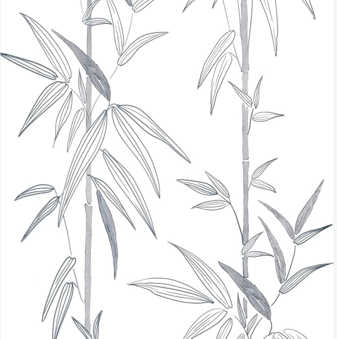 Amazon.com: Peel and Stick Grey and White Leaf Wallpaper - Boho ...