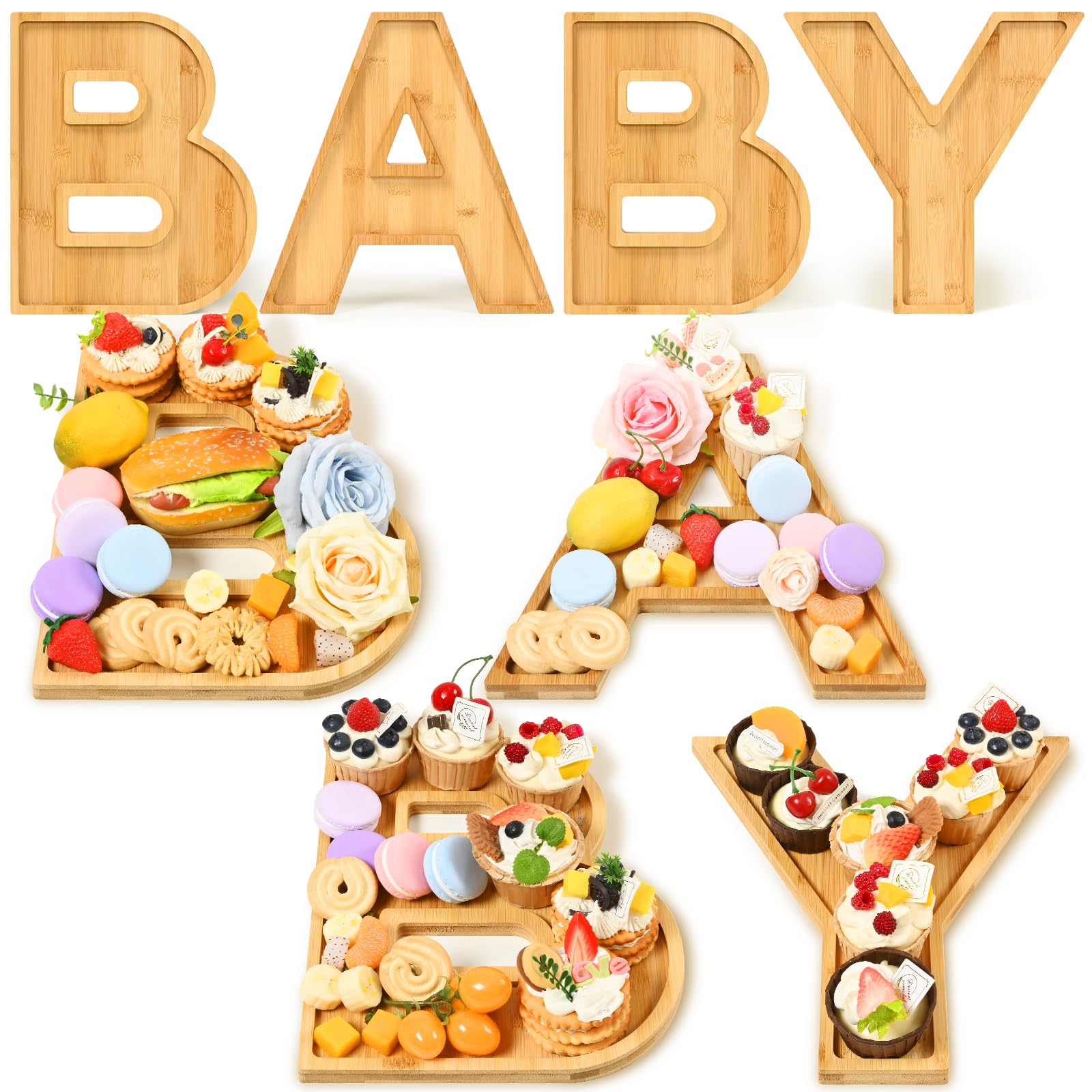 Amazon.com: 4 Pcs Wooden Charcuterie Letters Fillable Cardboard Letters ...