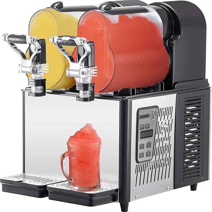 Amazon.com: VEVOR Commercial Slushy Machine, 3LX2 Tank Slush Drink ...