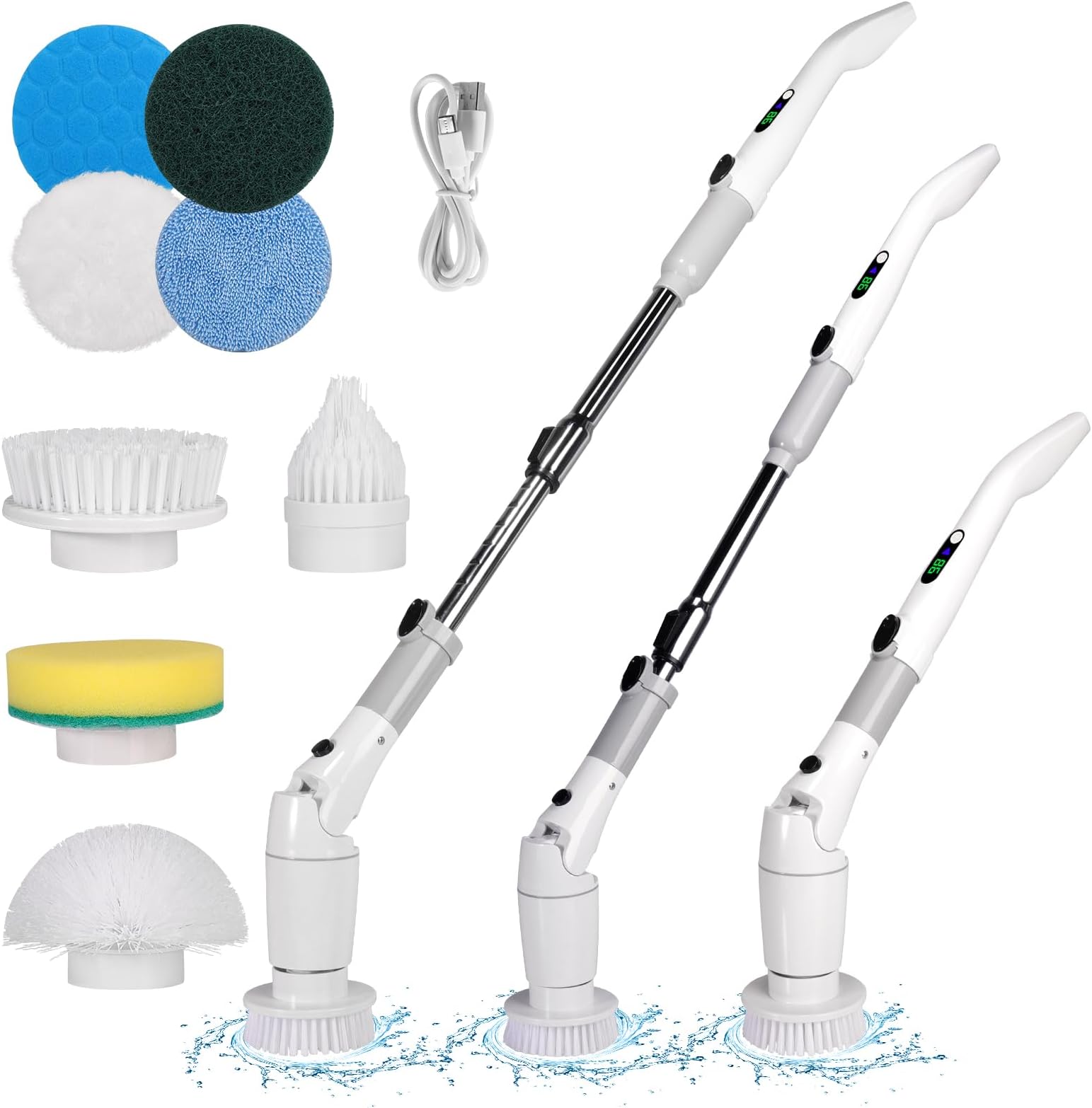 OKYUK Brosse de nettoyage électrique haute vitesse avec 3 vitesses de ...