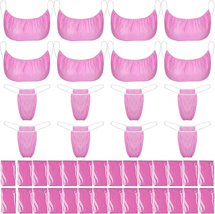 Amazon.com: 100Pcs Disposable Bra and Panties Women Disposable Bikini T ...